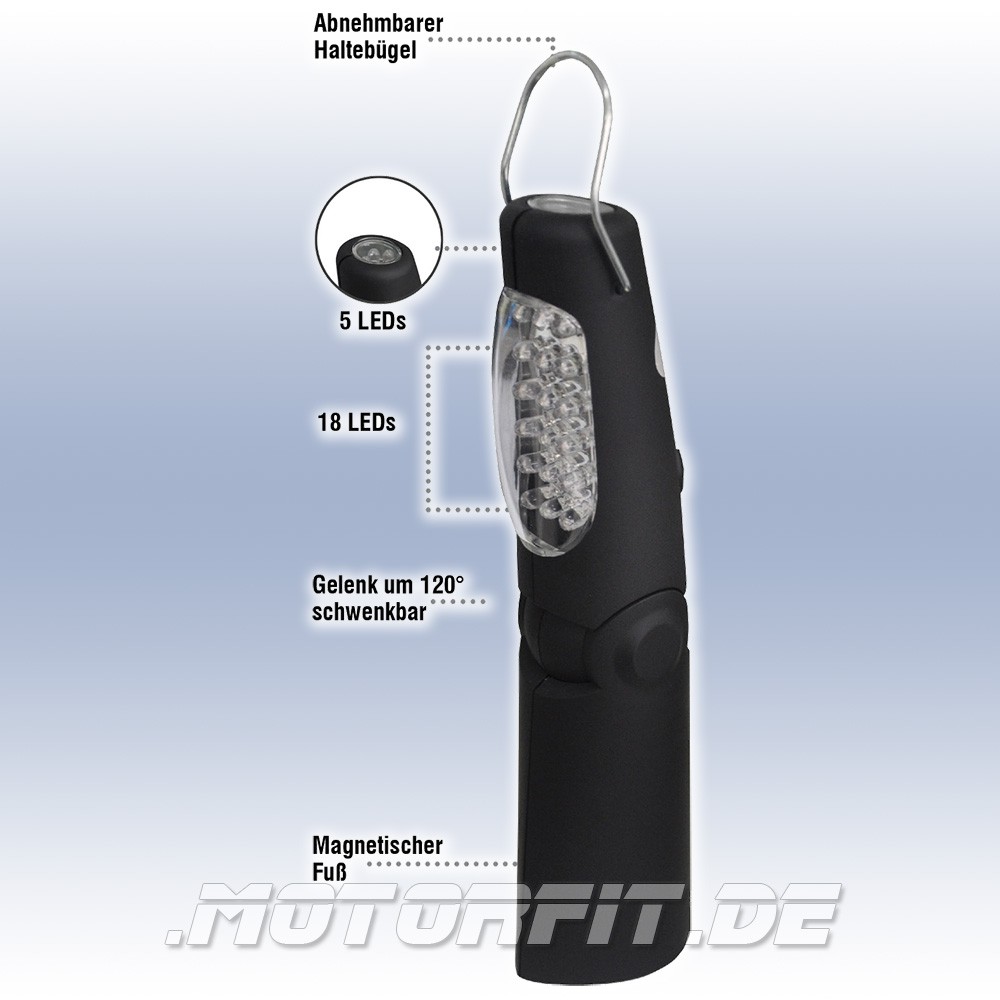 KUNZER AKKU LED Handleuchte / ARBEITSLAMPE Li-Ion Schwenkbar - Schwarz ...